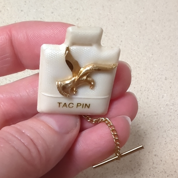 Accessories | Gold And Cream Tac Pin | Poshmark